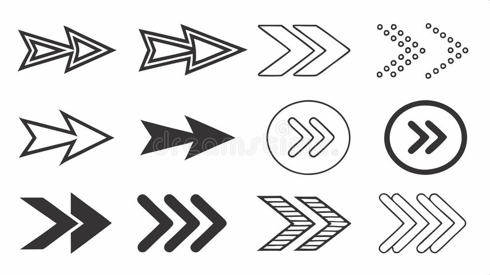 Arrow Direction Vector Set, Navigation and Flow Symbols, Directional ...
