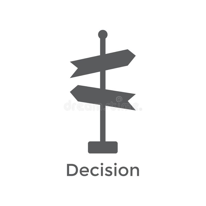 Arrow, Directional Way Sign Depicting Making a Decision or Choice Icon ...