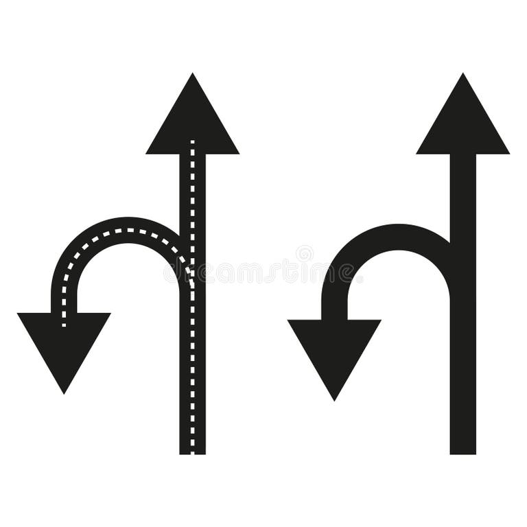 Arrow Directions Icon. Right Turn Option. Dotted Path Design ...