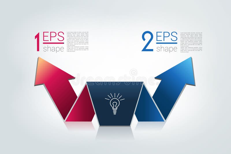 Arrow Divided in Two Arrows. Template, Scheme, Diagram, Chart, Graph ...