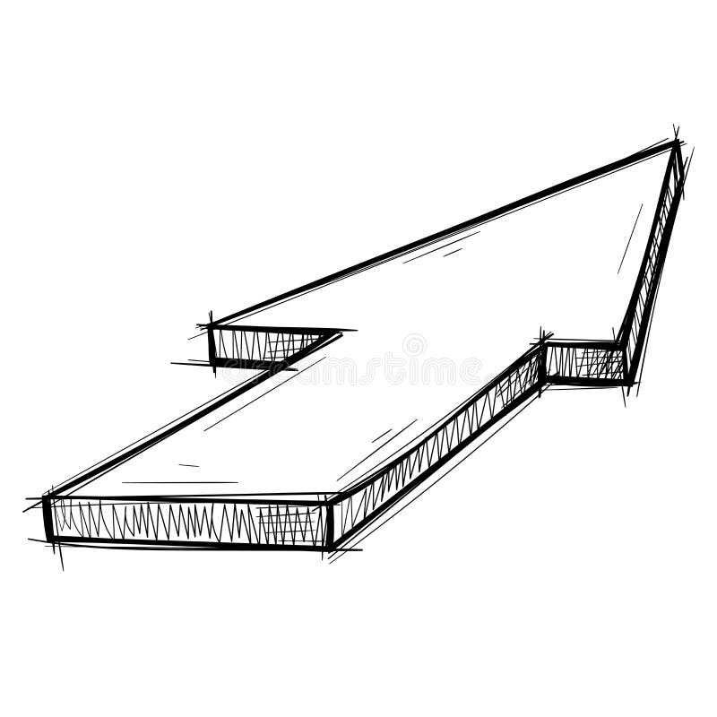 Arrow Doodle. Up Diagonal Sign Stock Vector - Illustration of template ...