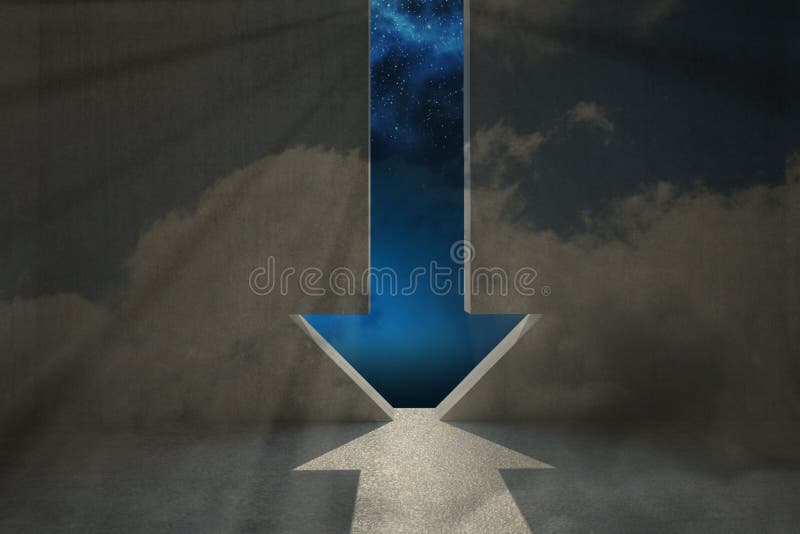 Arrow door in dark room stock photo. Image of arrow - 255573738