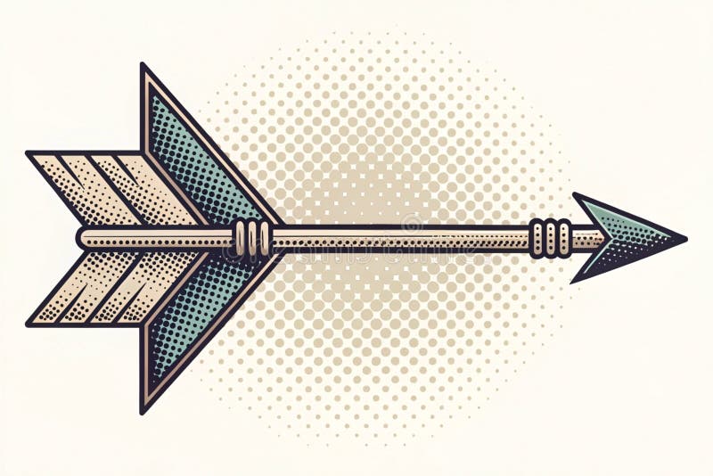 Arrow Dote Halftone Illustration - Generated by Ai Stock Illustration ...