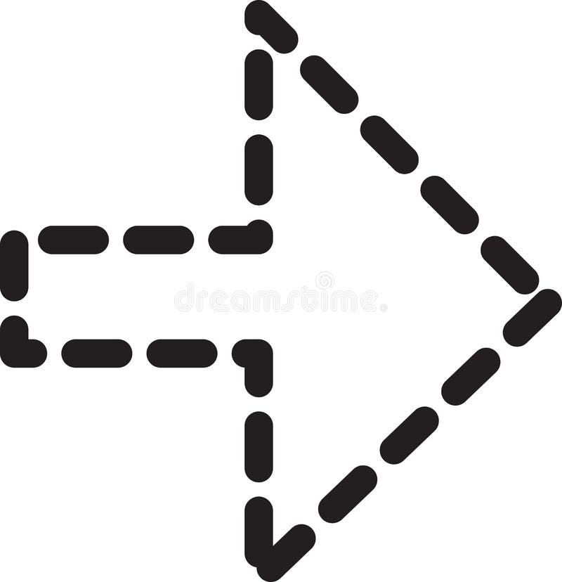 Arrow Dotted Line Showing Way Direction Vector Stock Vector ...