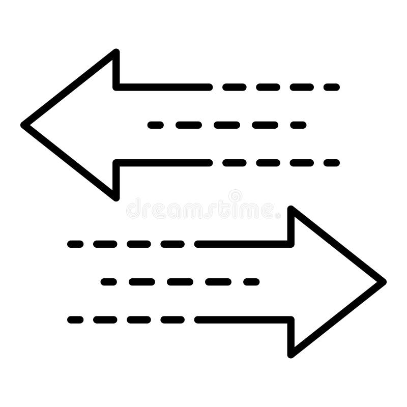 Arrow Double Direction Icon, Outline Style Stock Vector - Illustration ...