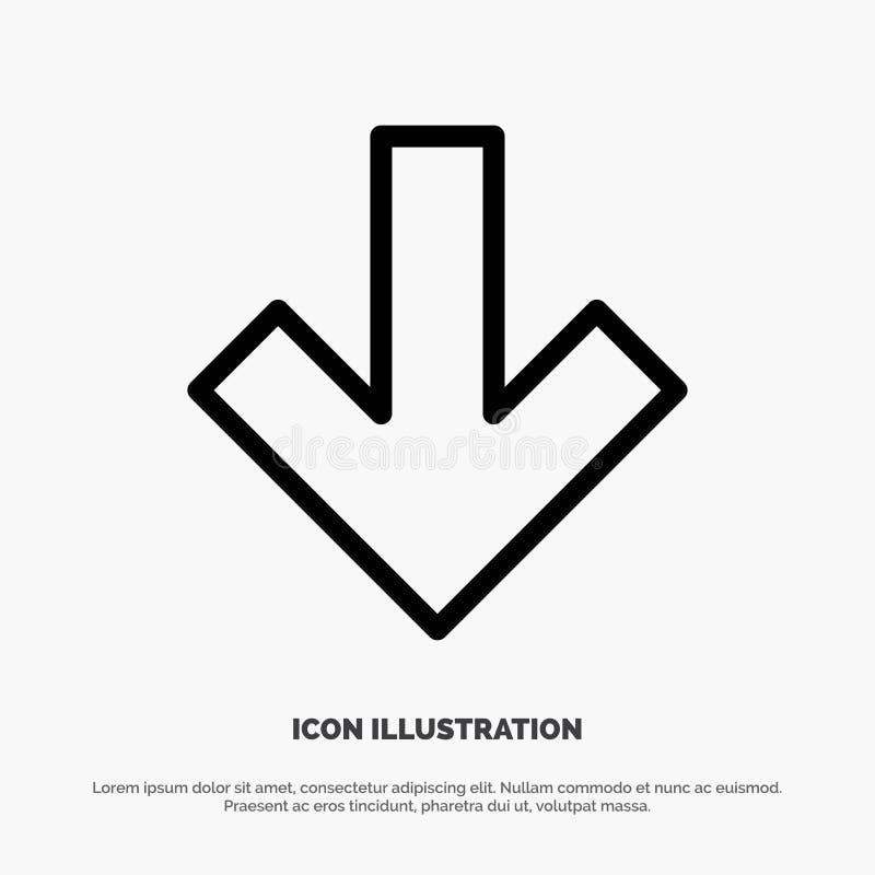 Arrow, Down, Back Line Icon Vector Stock Vector - Illustration of ...