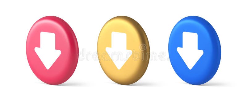 Arrow Down Button Keyboard Navigation Pointer Cyberspace Downloading ...