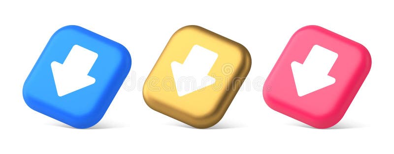 Arrow Down Button Keyboard Navigation Pointer Cyberspace Downloading ...