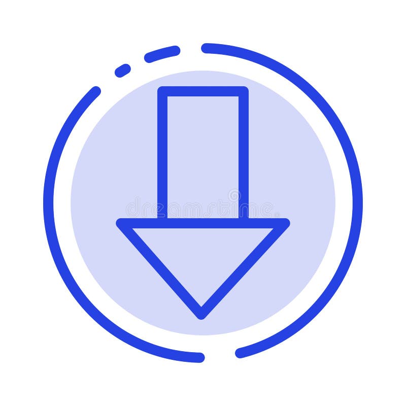 Arrow, Down, Down Arrow, Direction Blue Dotted Line Line Icon Stock ...