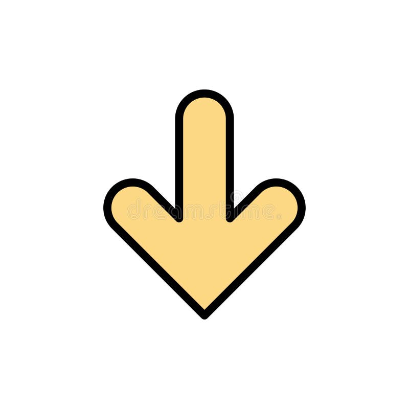 Arrow, Down, Direction, Download Flat Color Icon. Vector Icon Banner ...