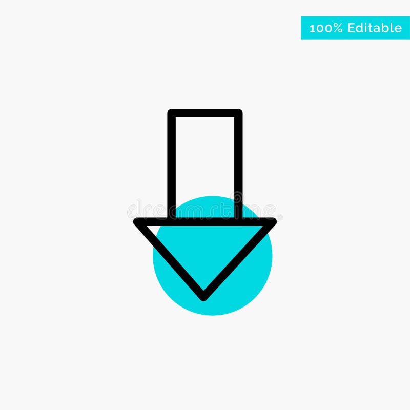 Arrow, Down, Down Arrow, Direction Turquoise Highlight Circle Point ...