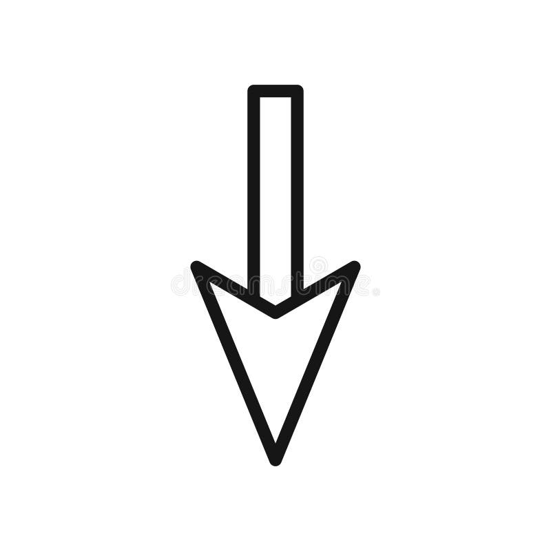 Arrow Down Icon Thin Line Flat Illustration Stock Vector - Illustration ...