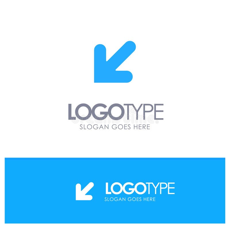 Arrow, , Down, Left Blue Solid Logo with Place for Tagline Stock Vector ...