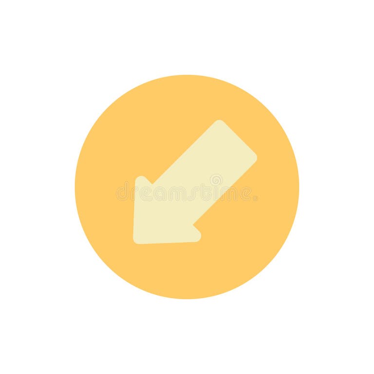 Arrow Down and Left Icon. Simple Color Vector Elements of Pointer Icons for Ui and Ux, Website ...