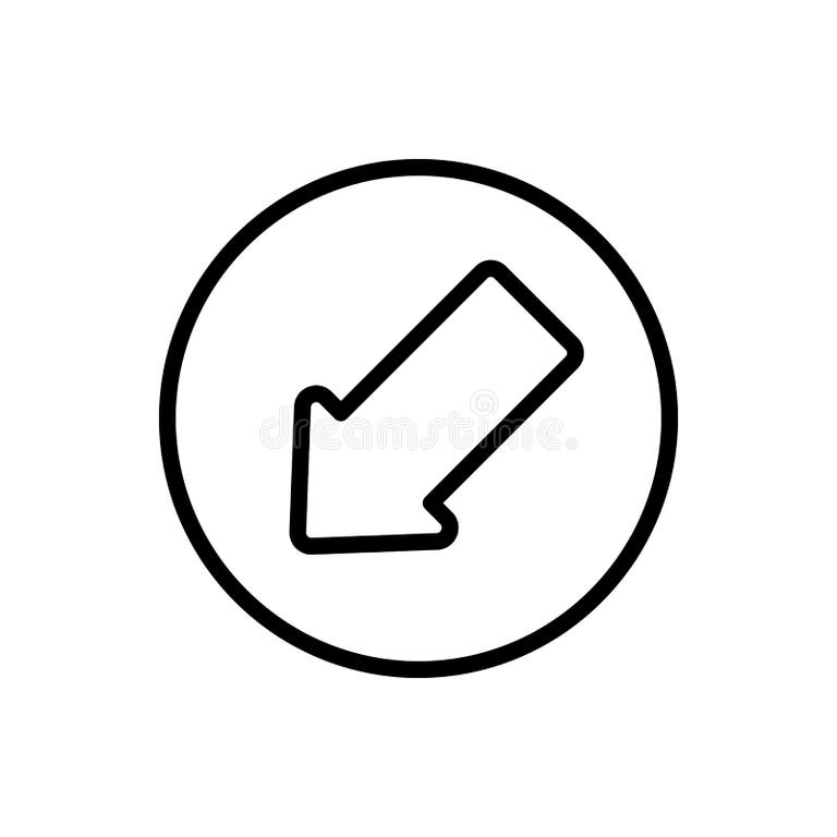 Arrow Down and Left Icon. Simple Line, Outline Vector Elements of Pointer Icons for Ui and Ux ...
