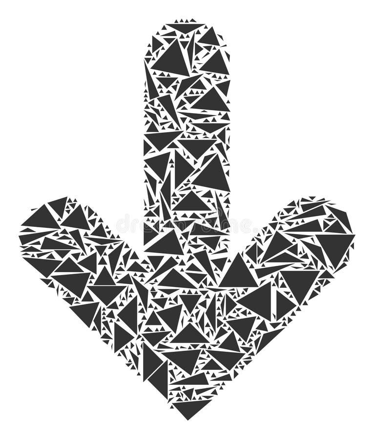 Arrow Down Mosaic of Triangles Stock Vector - Illustration of organized ...