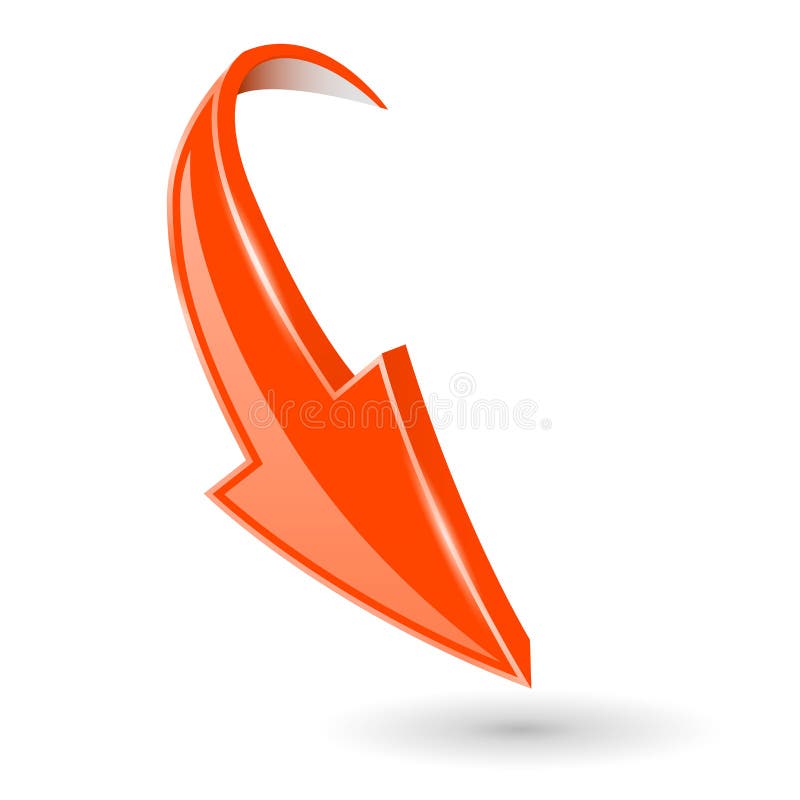 Up 3d Arrow. Orange Sign with Reflection Stock Vector - Illustration of ...