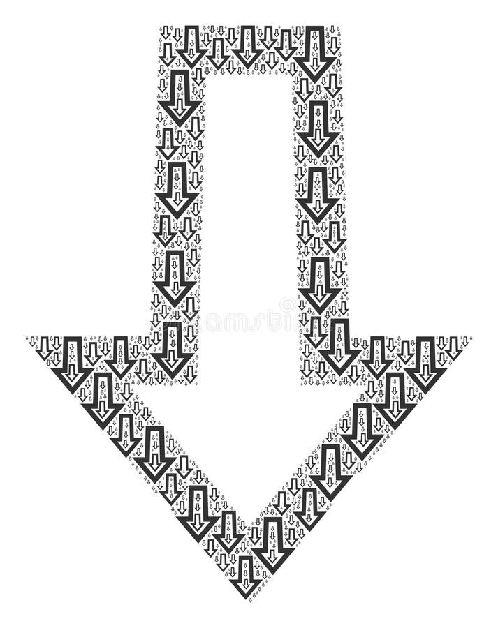 Arrow Down Recursion Composition of Itself Icons Stock Vector ...