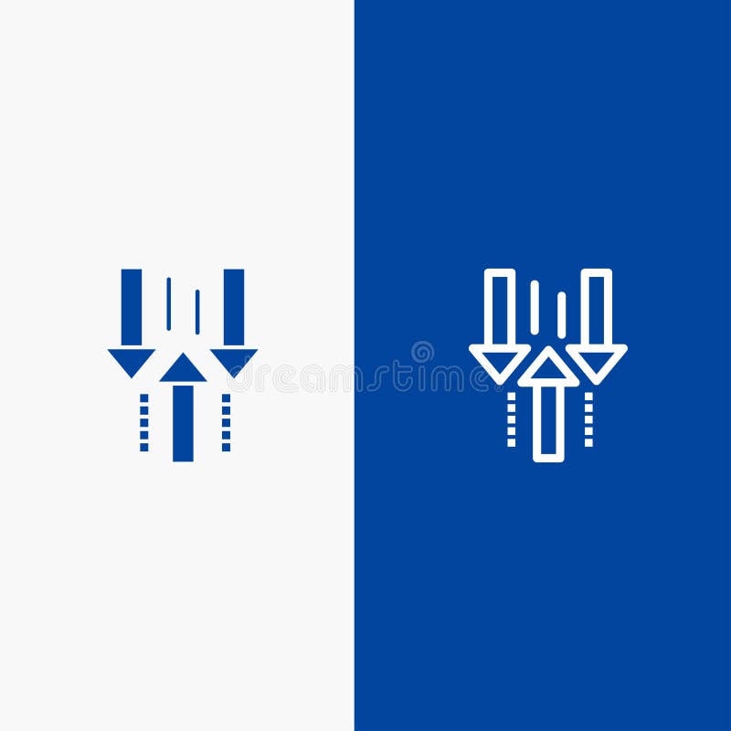 Arrow, Down, Up, Upload, Download Line and Glyph Solid Icon Blue Banner ...