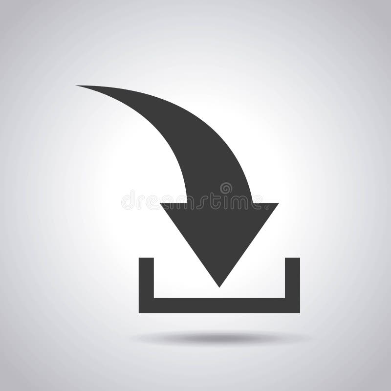 Arrow download file icon stock vector. Illustration of shape - 91764512