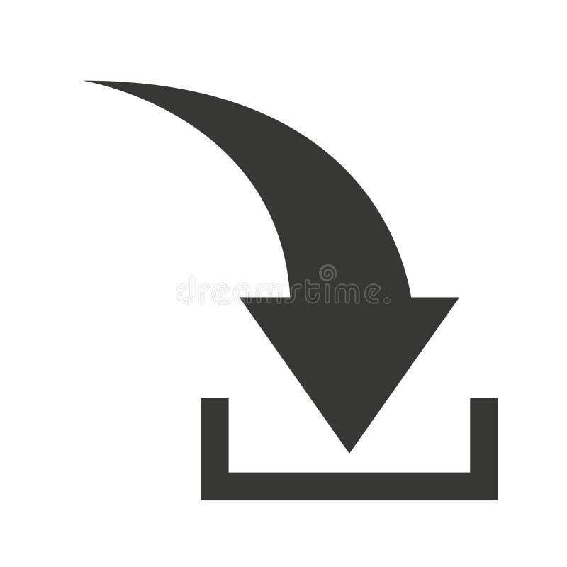 Arrow Download Symbol Isolated Icon Stock Illustration - Illustration ...