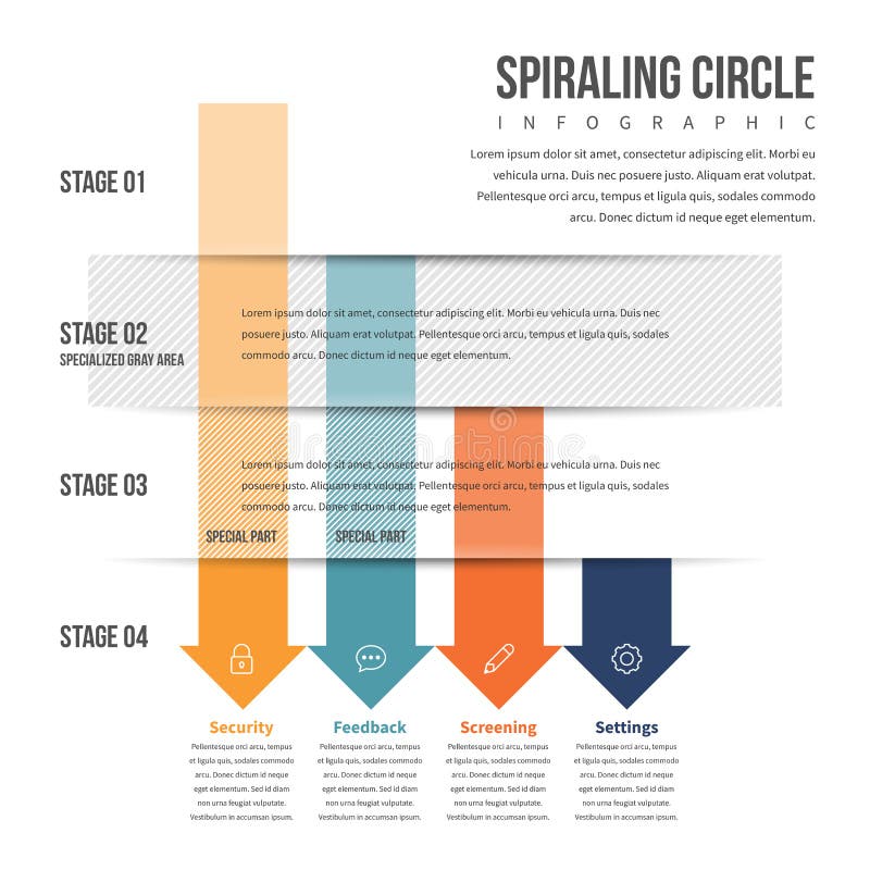 Arrow Downward Stack Infographic Stock Vector - Illustration of chart ...