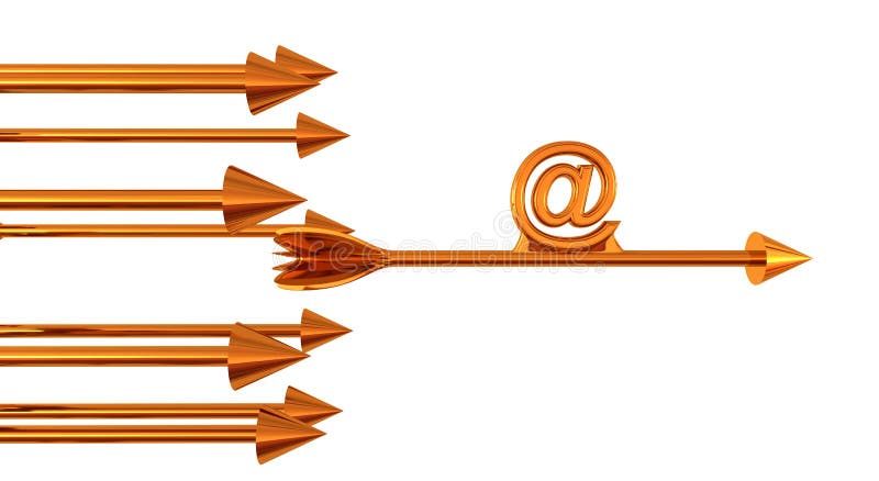 Arrow and email sign stock illustration. Illustration of brightly - 7257131