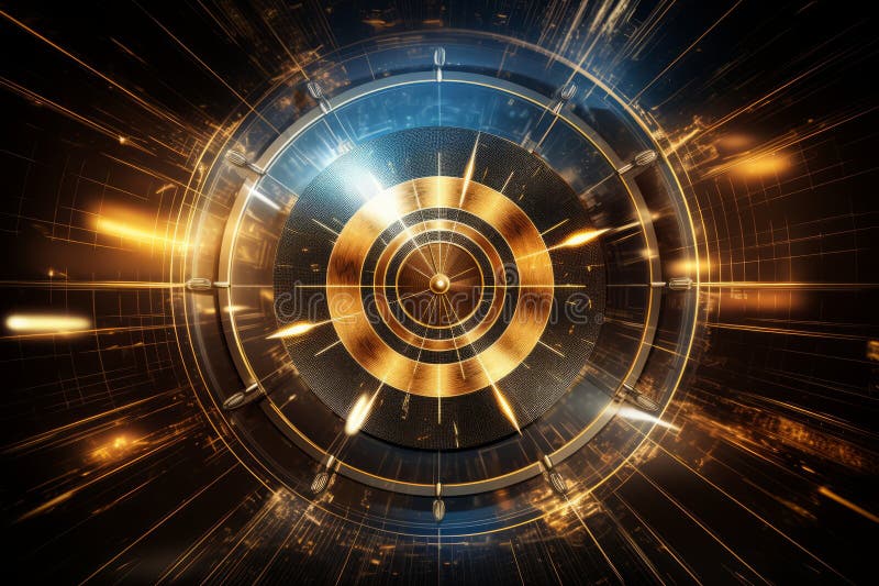 An Arrow Embedded in the Center of a Bullseye Stock Illustration ...