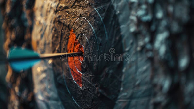 An Arrow is Embedded in the Center of a Target Stock Photo - Image of ...
