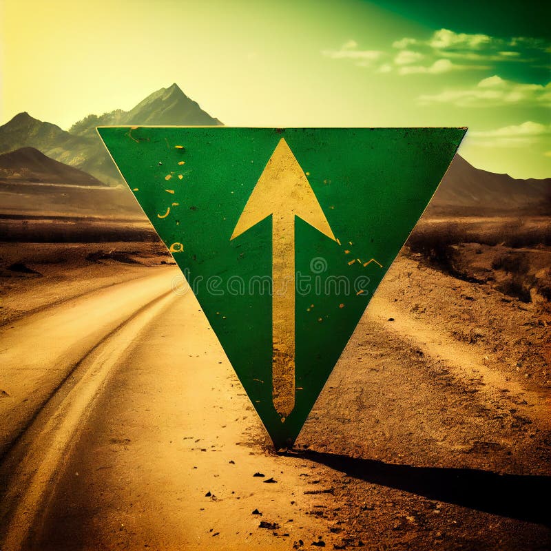 Arrow at empty road stock illustration. Illustration of prediction ...