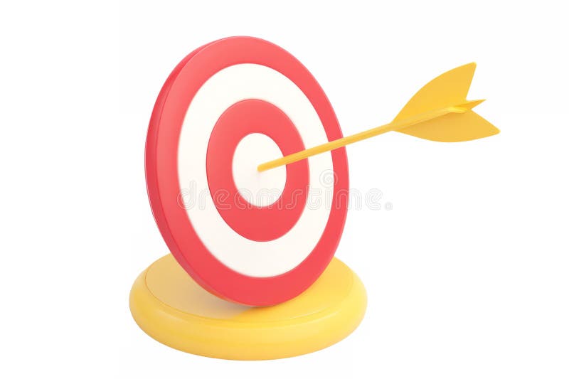 Arrow Entering Target Circle, Minimal on White Background Stock Image ...