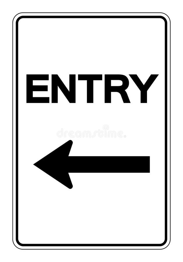 Arrow Entry Left Symbol Sign, Vector Illustration, Isolate on White ...