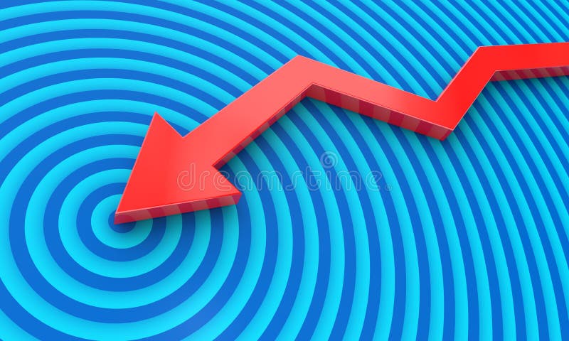Arrow fall down stock illustration. Illustration of chart - 22319819