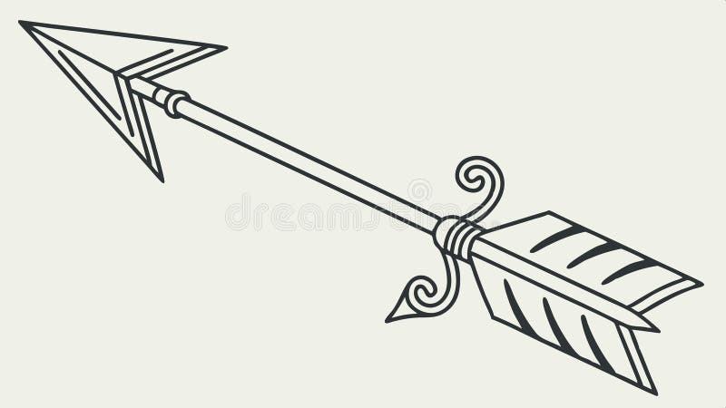 Arrow with Feathers, Archery Vector Design Illustration Graphic ...