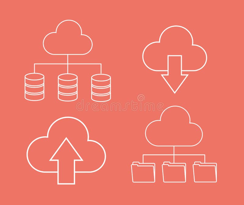 Arrow File Archive Data Center Web Hosting. Vector Graphic Stock Vector - Illustration of system ...