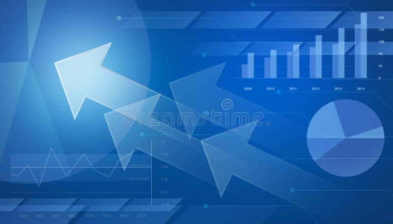 Arrow on Financial Graph and Chart for Business Background Stock ...