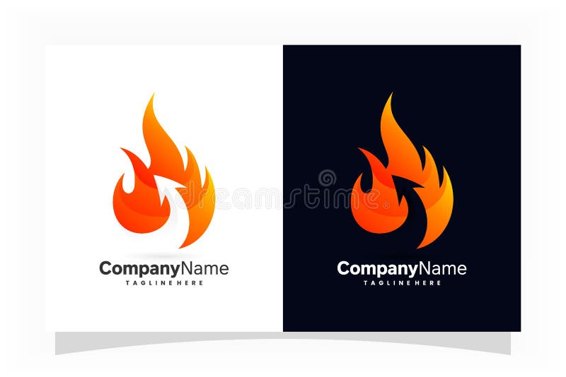 Growth Arrow Fire Symbol Template Stock Vector - Illustration of emblem ...