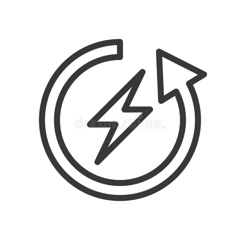 Arrow and Flash Icon, Save Environmental and Energy Concept Stock ...