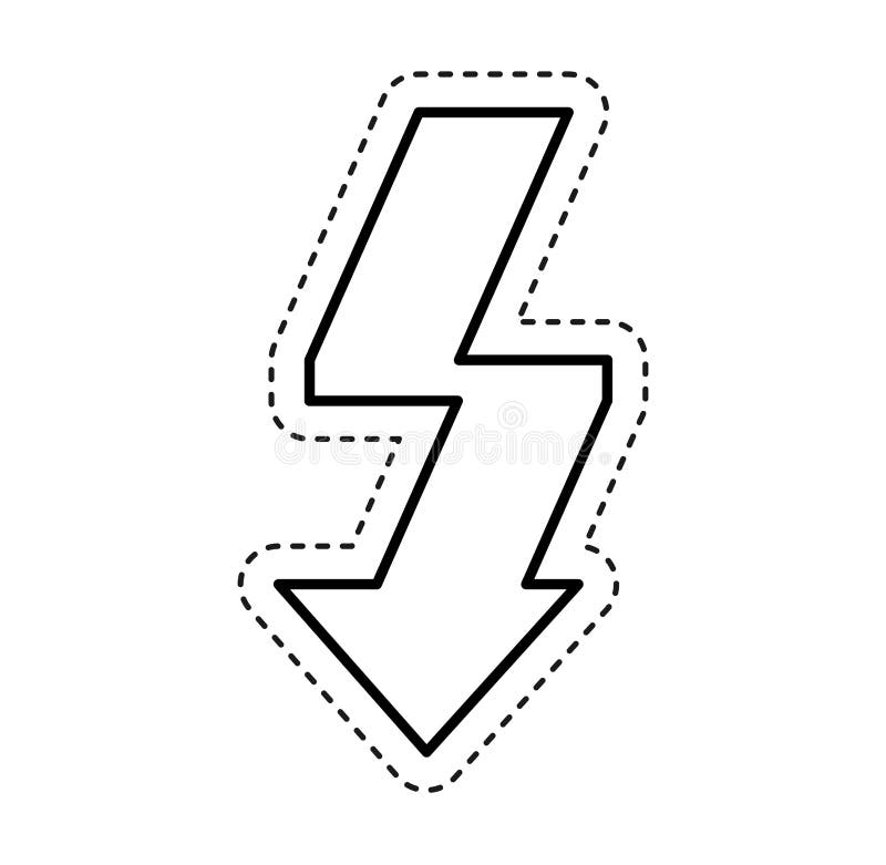 Arrow flash isolated icon stock illustration. Illustration of abstract ...