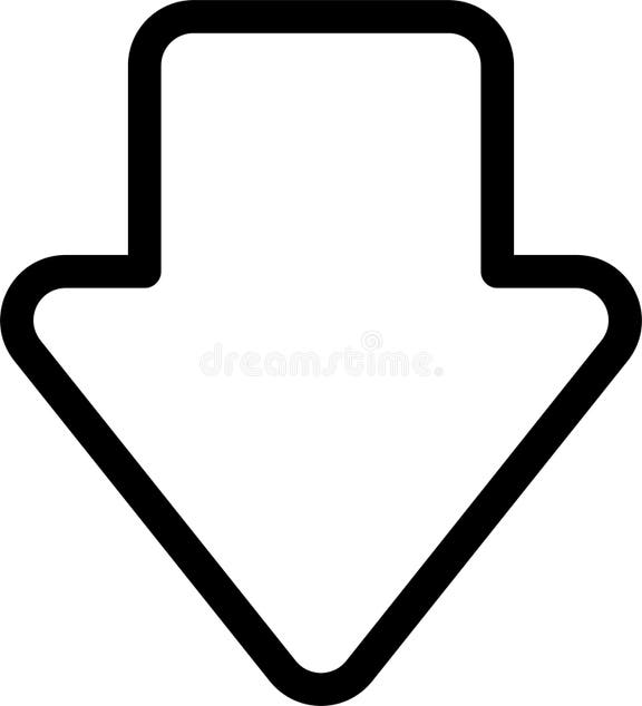 Arrow Flat Down Vector Icon Stock Vector - Illustration of flat ...