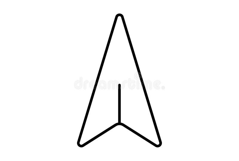Arrow Flat Icon Minimalistic Line Shape Symbol Black Sign Artwork Stock ...