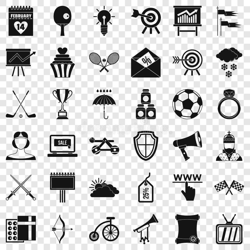 Arrow Fly Icons Set, Simple Style Stock Vector - Illustration of simple ...