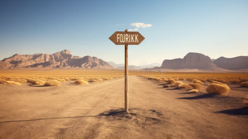 Arrow fork in road sign stock illustration. Illustration of crosss ...