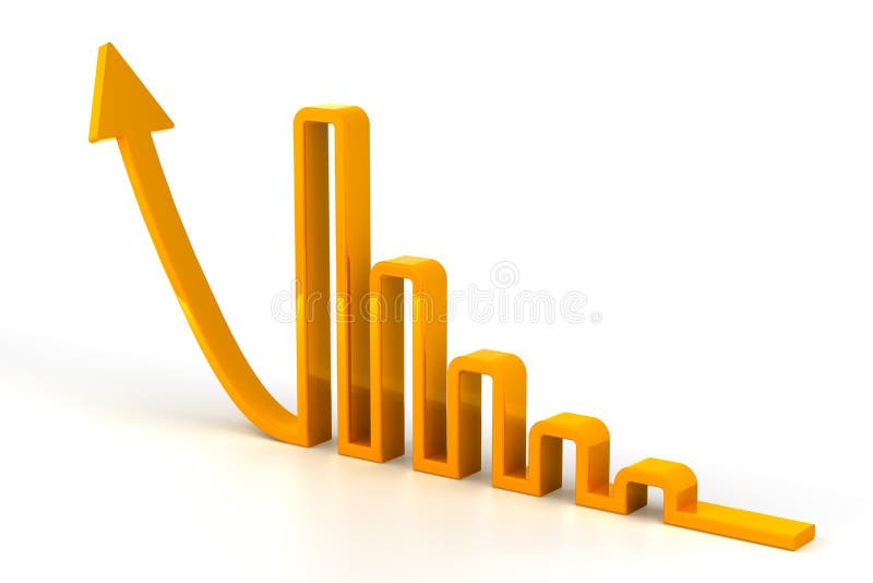 Arrow Forming a Rising Bar Graph Stock Illustration - Illustration of ...