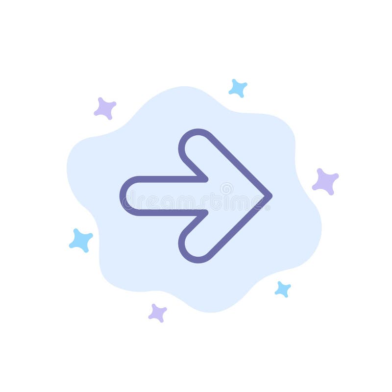 Arrow, Forward, Arrows, Right Blue Icon on Abstract Cloud Background ...