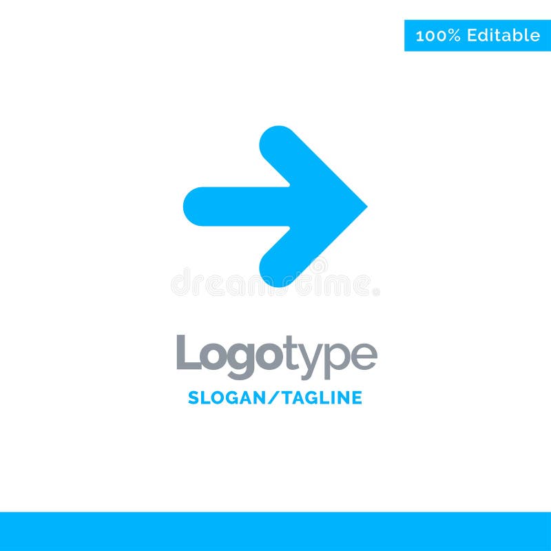 Arrow, Forward, Arrows, Right Blue Solid Logo Template. Place for ...
