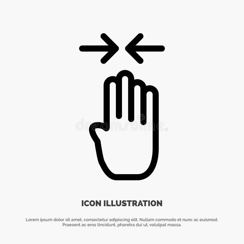 Arrow, Four Finger, Gesture, Pinch Line Icon Vector Stock Vector ...