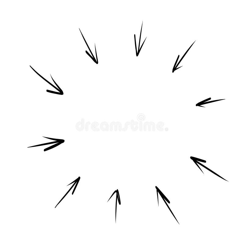 Firework Arrow for Infographics. Doodle Hand Drawing Sketch. Vector ...