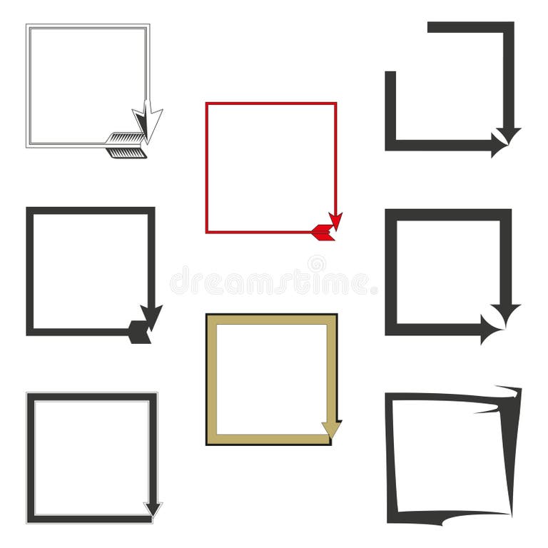 Arrow Frame Icon. Square Border Shape. Vector Arrow Decoration ...