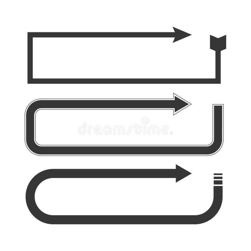 Arrow Frame Shapes. Three Black Designs. Simple Geometric Outlines ...